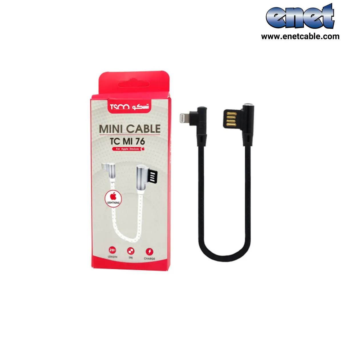 خرید و قیمت عمده کابل شارژ و دیتا پاور بانکی اپل تسکو مدل TC-MI76 ⭐️| فروشگاه ای‌نت