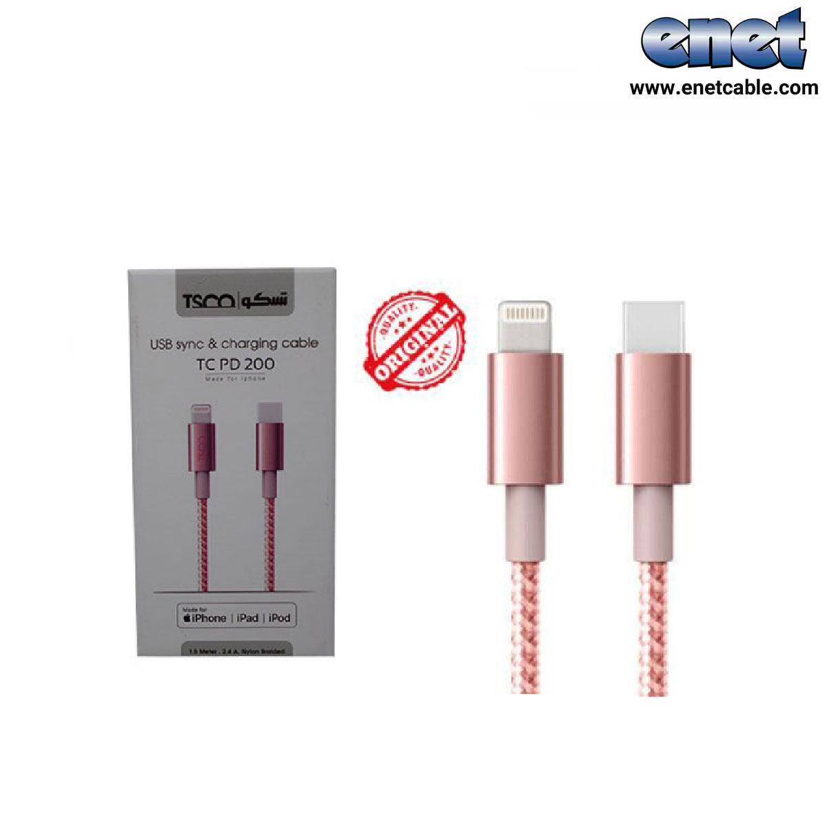 خرید و قیمت عمده کابل شارژ اورجینال آیفون تسکو مدل TC PD200 ⭐️| فروشگاه ای‌نت