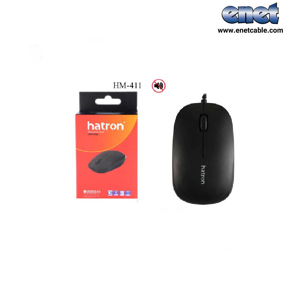 خرید و قیمت عمده موس سیم دار بیصدا هترون مدل HM411SL ⭐️| فروشگاه ای‌نت