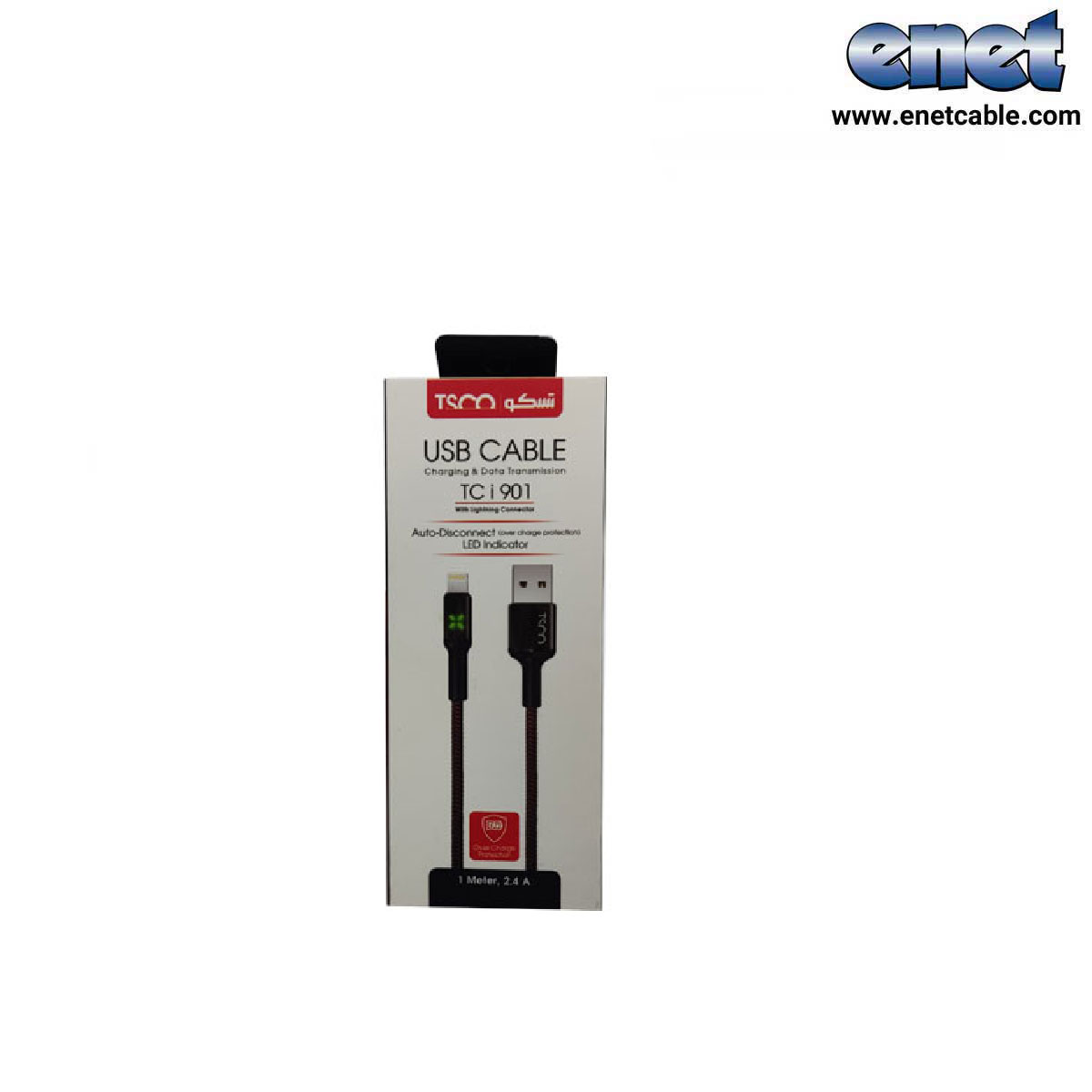 خرید و قیمت عمده کابل شارژ و دیتای آیفون تسکو مدل TC I901 ⭐️| فروشگاه ای‌نت