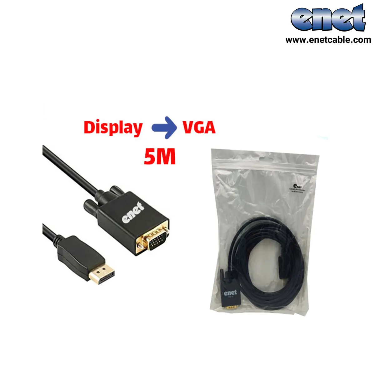 خرید و قیمت عمده تبدیل کابلی Display To VGA 5M ⭐️| فروشگاه ای‌نت