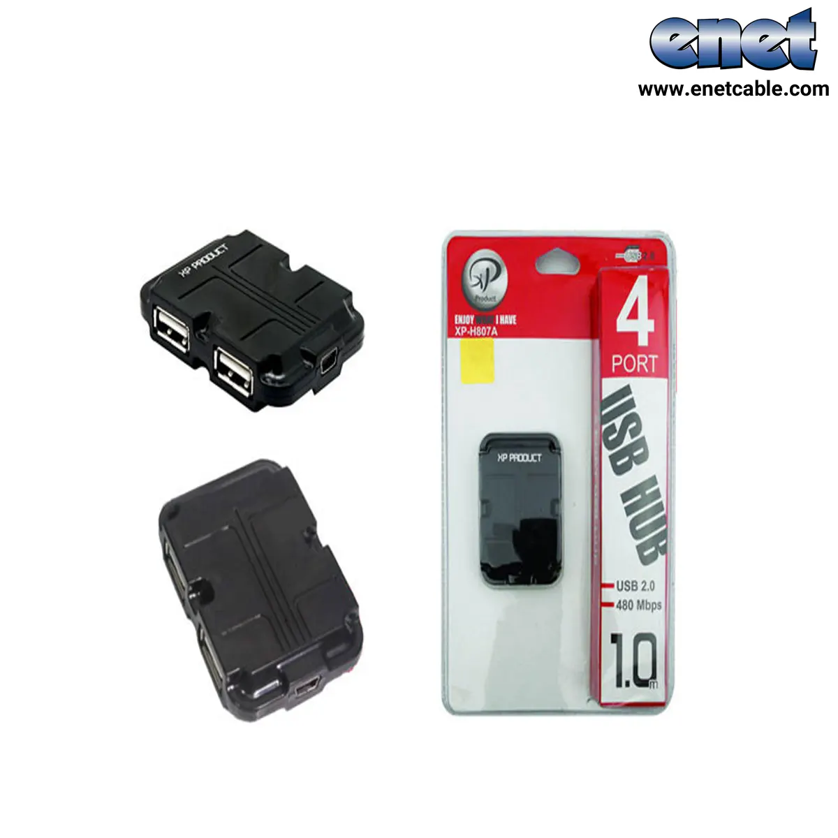 خرید و قیمت عمده هاب ۴ پورت USB2.0 مدل XP-H807 ⭐️| فروشگاه ای‌نت