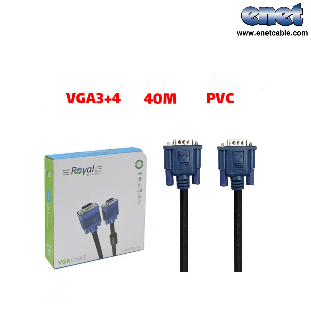 خرید و قیمت عمده کابل VGA3+4 رویال ۴۰ متری ⭐️| فروشگاه ای‌نت