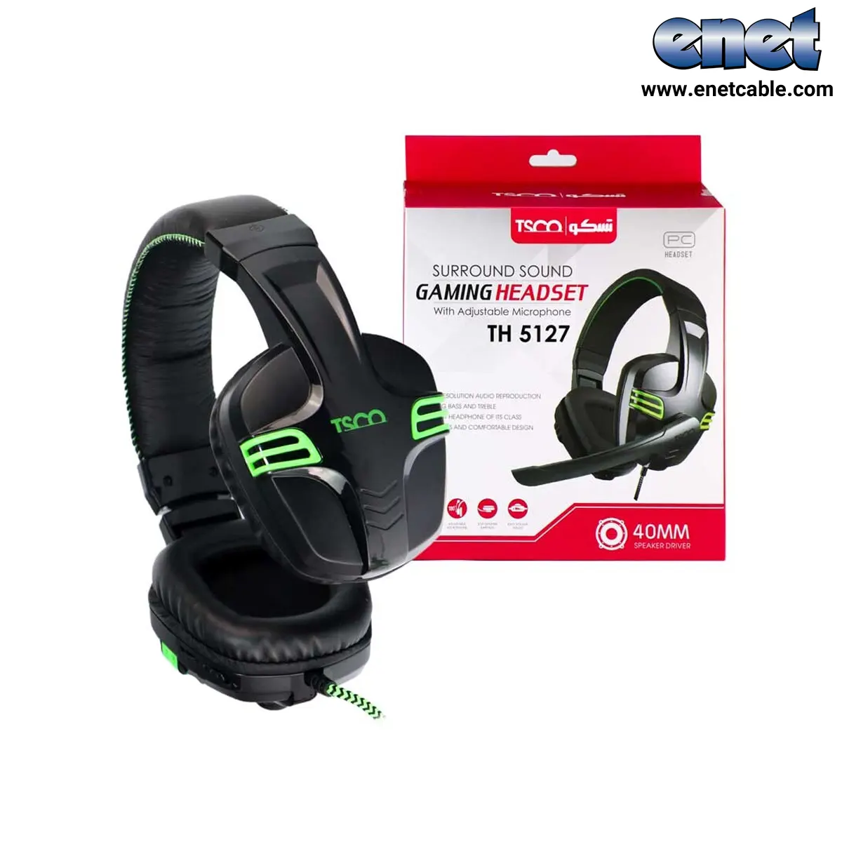 خرید و قیمت عمده هدست گیمینگ سیم دار تسکو مدل TH-5127 ⭐️| فروشگاه ای‌نت