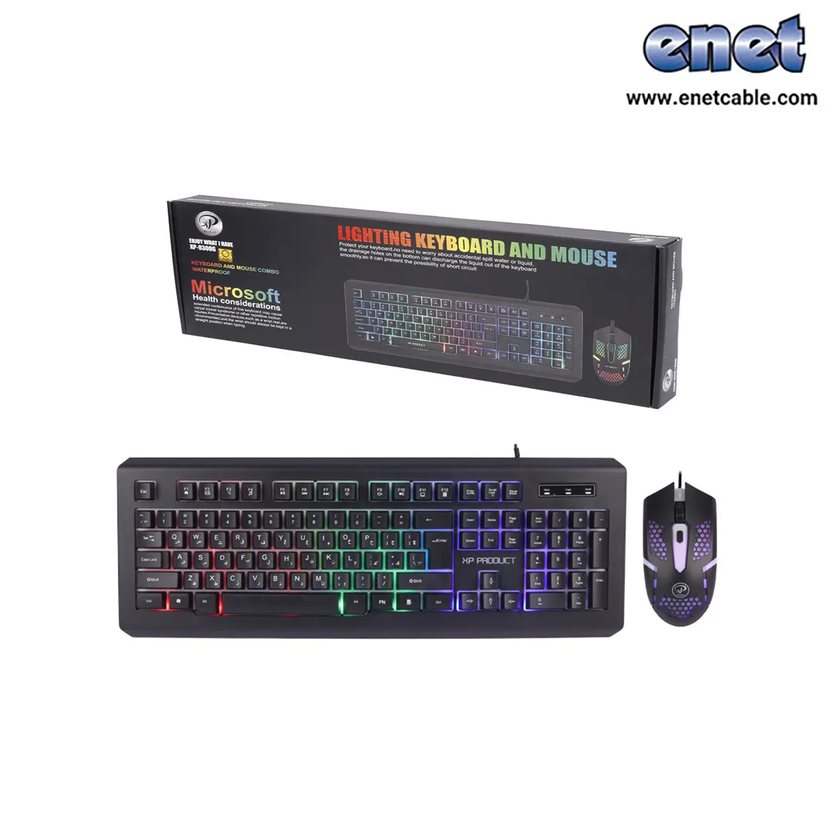 خرید و قیمت عمده موس و کیبورد گیمینگ بک لایت دار XP-Product XP-9300G ⭐️| فروشگاه ای‌نت