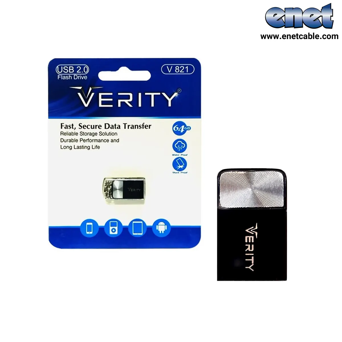 خرید و قیمت عمده فلش ۶۴ گیگ verity مدل V821 ⭐️| فروشگاه ای‌نت
