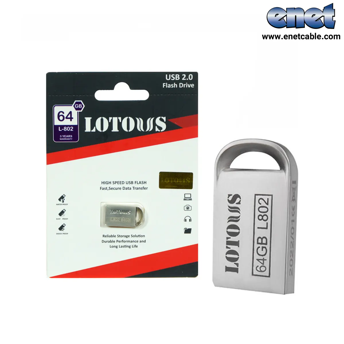 خرید و قیمت عمده فلش ۶۴ گیگ LOTOUS مدل L802 ⭐️| فروشگاه ای‌نت