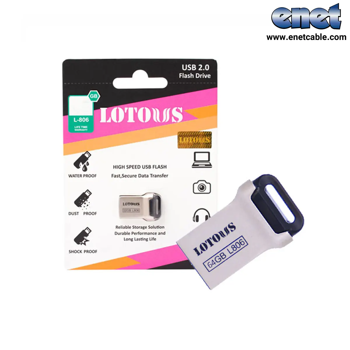 خرید و قیمت عمده فلش ۶۴ گیگ LOTOUS مدل L806 ⭐️| فروشگاه ای‌نت