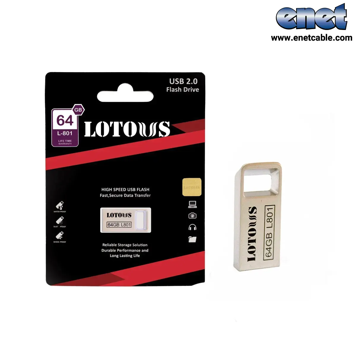 خرید و قیمت عمده فلش ۶۴ گیگ LOTOUS مدل L801 ⭐️| فروشگاه ای‌نت