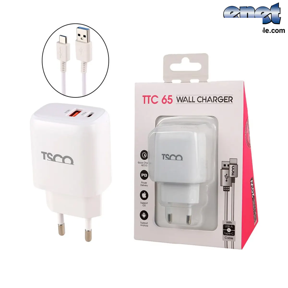 خرید و قیمت عمده کلگی و کابل فست شارژ TTC-65 تسکو/TSCO ⭐️| فروشگاه ای‌نت